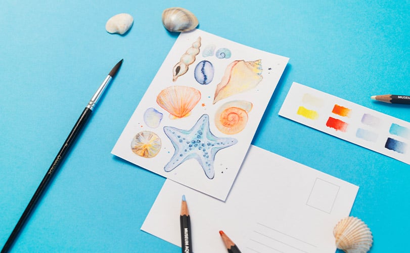 DIY summer postcards: 3 creative tutorials for your holidays | Caran d'Ache