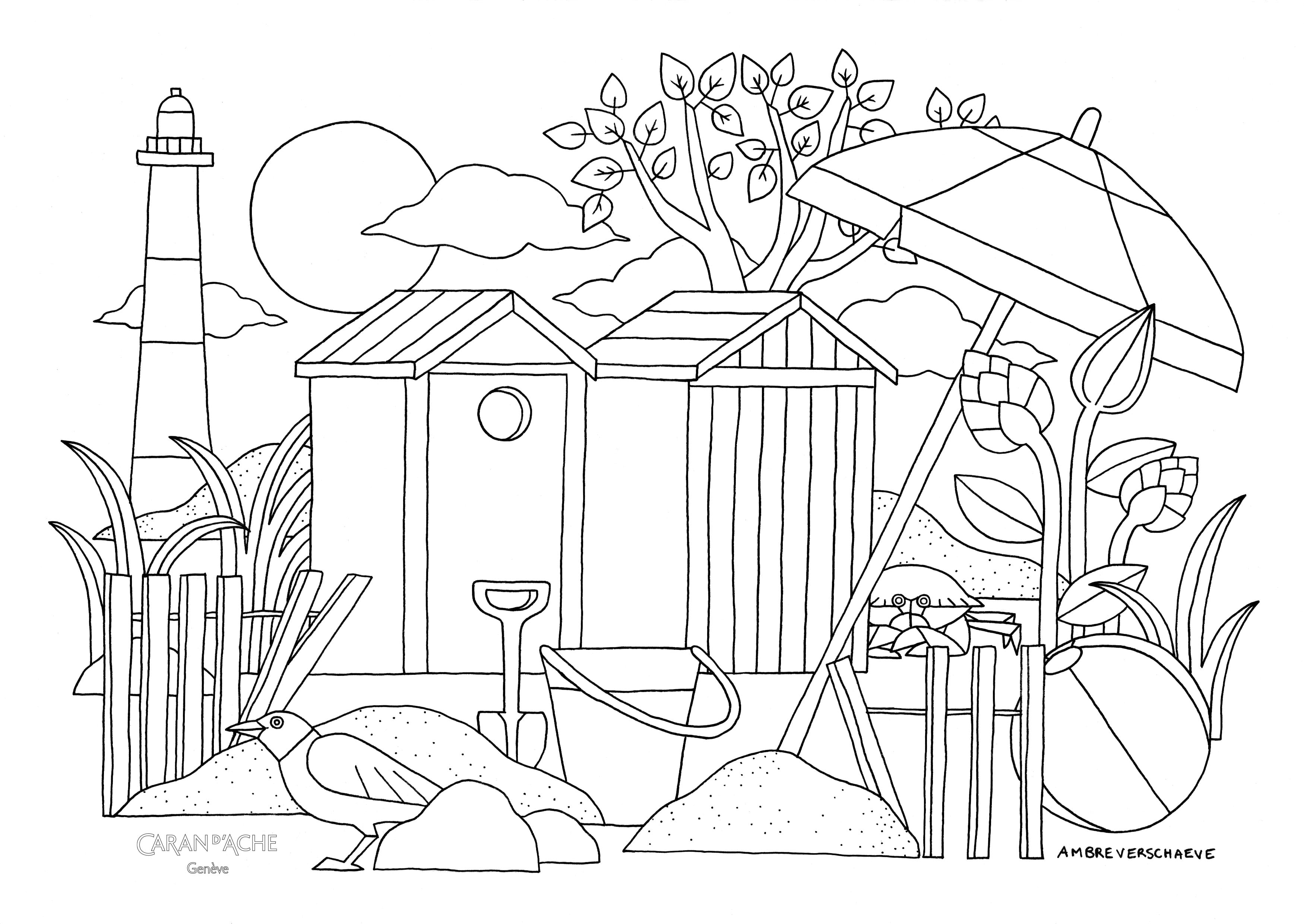 Des coloriages estivaux à imprimer gratuitement | Caran d'Ache