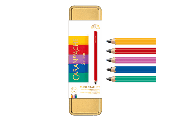 COLOUR TREASURE MAXI GRAPHITE HB Set of 5 Pencils (Limited Edition ...