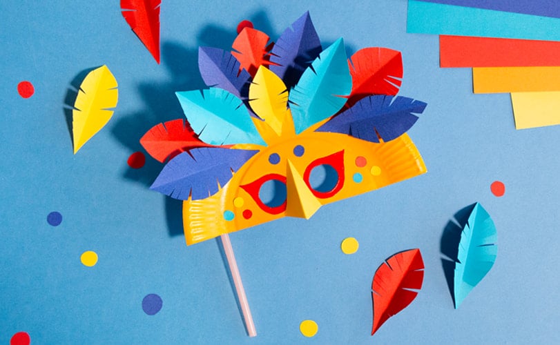 Easy-to-make colorful DIY Carnival mask tutorial | Caran d'Ache